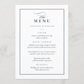 Classic Elegant Navy Blue and White Wedding Menu | Zazzle