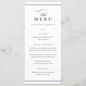 Classic Elegant Navy Blue and White Wedding Menu | Zazzle