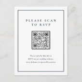 Classic Elegant Navy Blue Wedding QR Code Enclosure Card | Zazzle