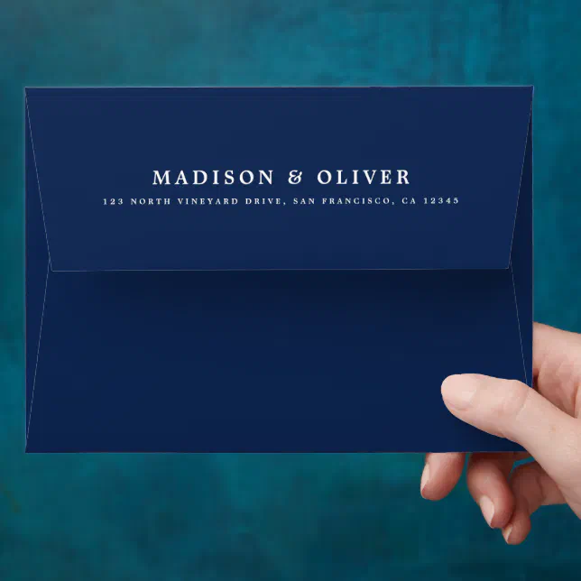 Classic & Elegant Navy Wedding Invitation Envelope | Zazzle