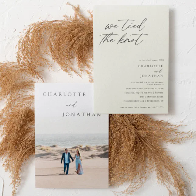 Classic Elegant Reception Only Elopement Wedding Invitation | Zazzle