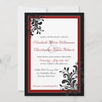 Classic Elegant Red Wedding Invitation | Zazzle