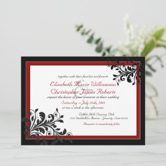 Classic Elegant Red Wedding Invitation | Zazzle