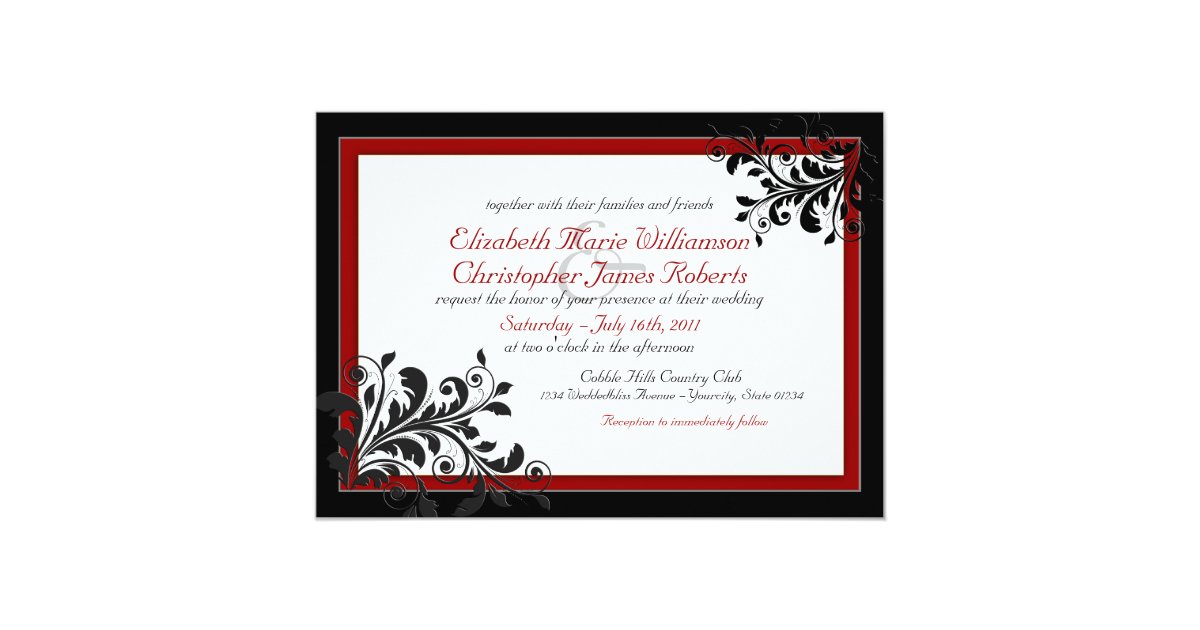 Classic Elegant Red Wedding Invitation | Zazzle.com