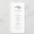 Classic Elegant Script Front Back Wedding Program | Zazzle