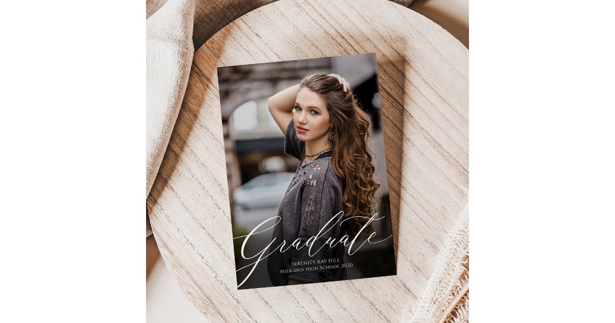 Classic Elegant Script Graduation Announcement | Zazzle