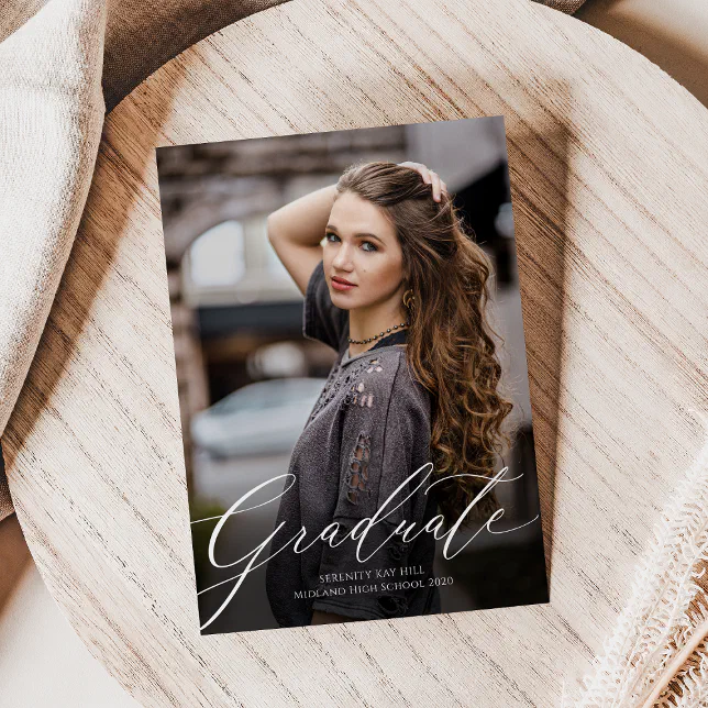 Classic Elegant Script Graduation Announcement | Zazzle