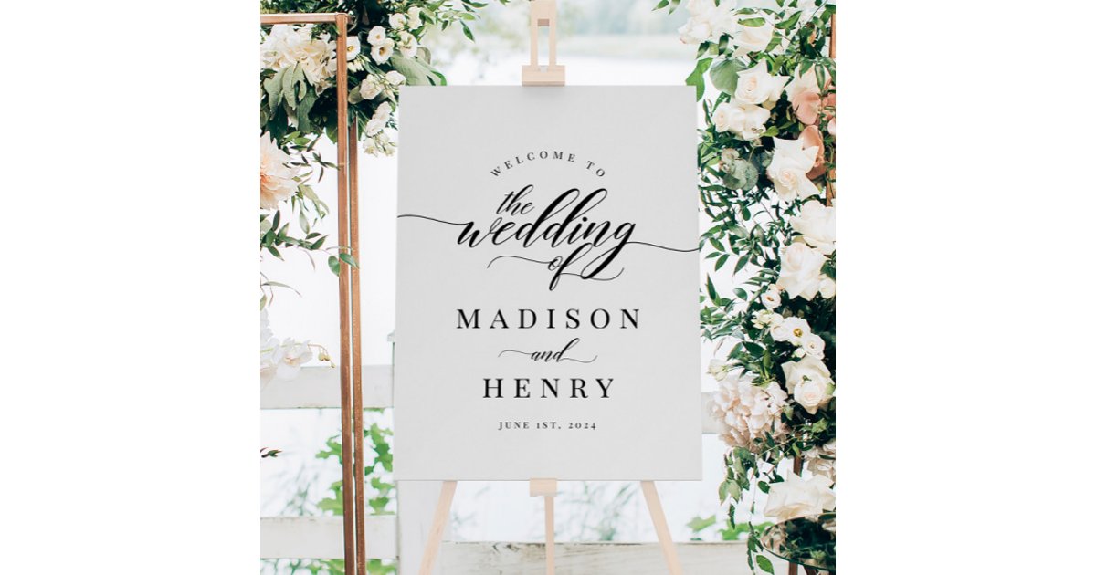 Classic Elegant Script Wedding Welcome Sign | Zazzle