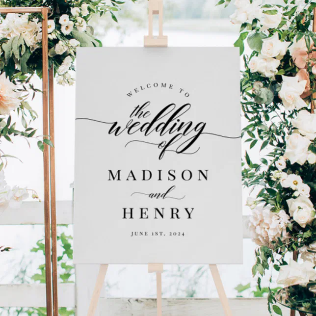 Classic Elegant Script Wedding Welcome Sign | Zazzle