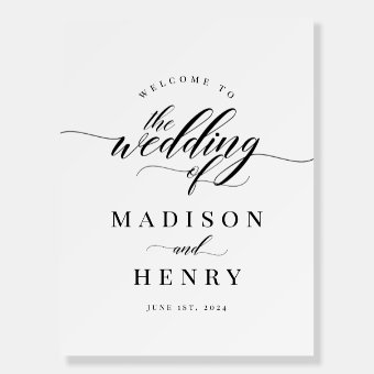 Classic Elegant Script Wedding Welcome Sign | Zazzle