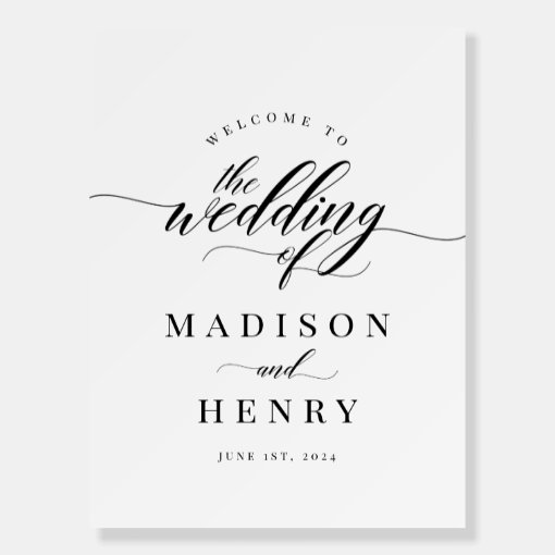 Classic Elegant Script Wedding Welcome Sign | Zazzle