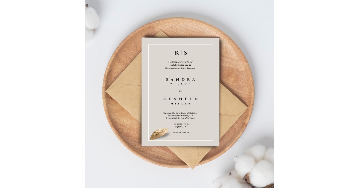 Classic & Elegant Wedding Invitation | Zazzle