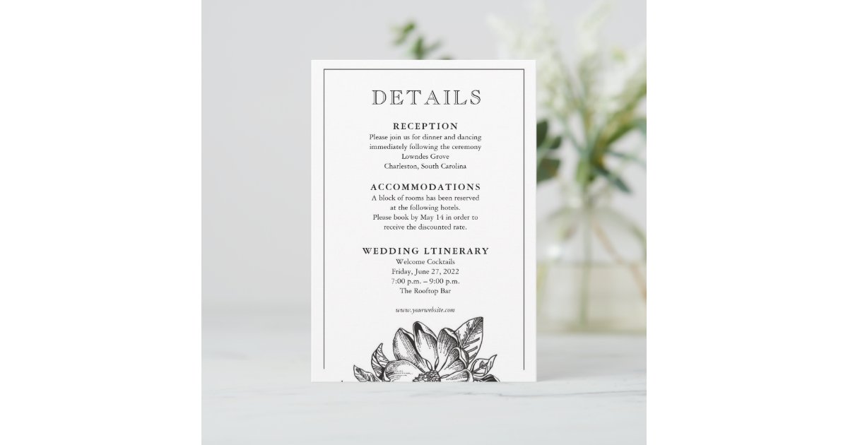 Classic Elegant Wedding Invitation Enclosure cards | Zazzle
