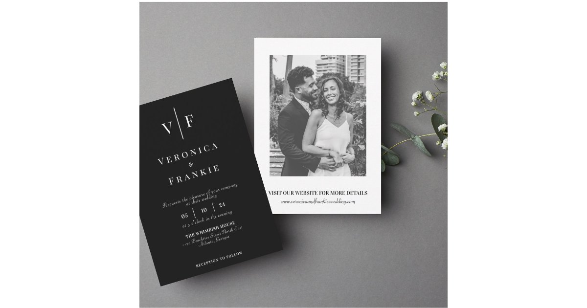 Classic Elegant Wedding Invitation | Simple photo | Zazzle