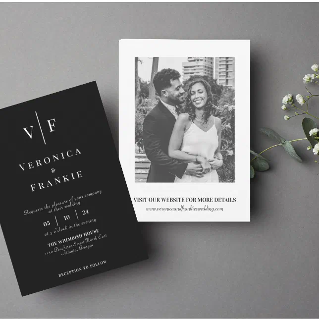 Classic Elegant Wedding Invitation | Simple photo | Zazzle