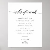 Classic Elegant Wedding Order of Events Sign | Zazzle