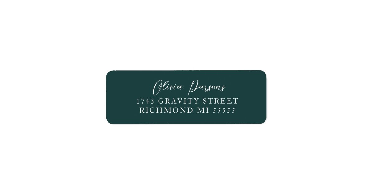 Classic Emerald Scripted Design Label | Zazzle