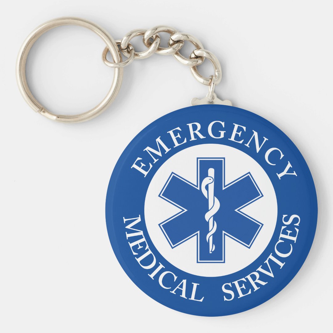 Classic EMT EMS Paramedic Symbol Keychain | Zazzle