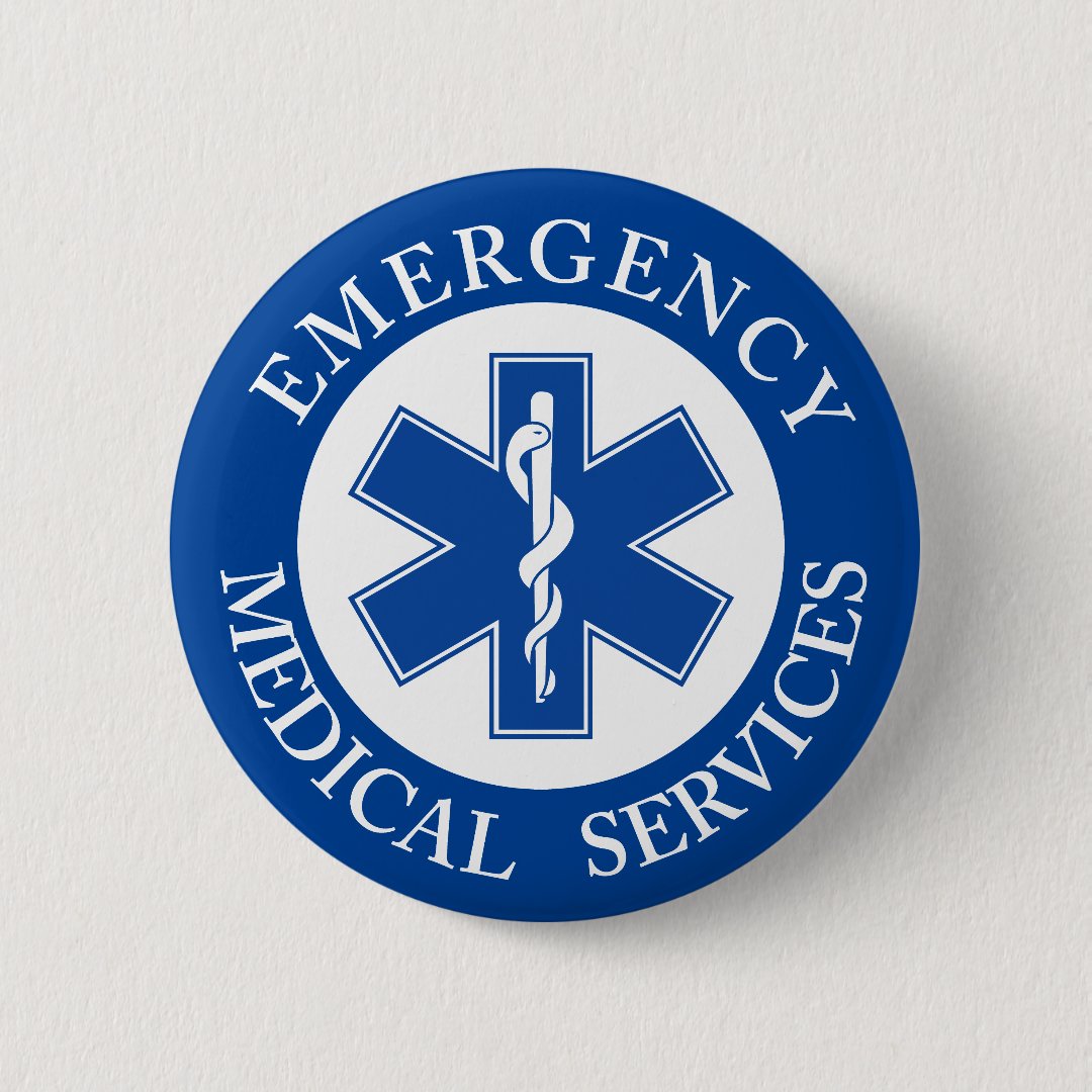 Classic EMT EMS Paramedic Symbol Pinback Button | Zazzle