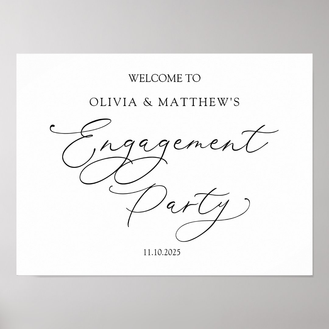 Classic Engagement Party Welcome Sign | Zazzle