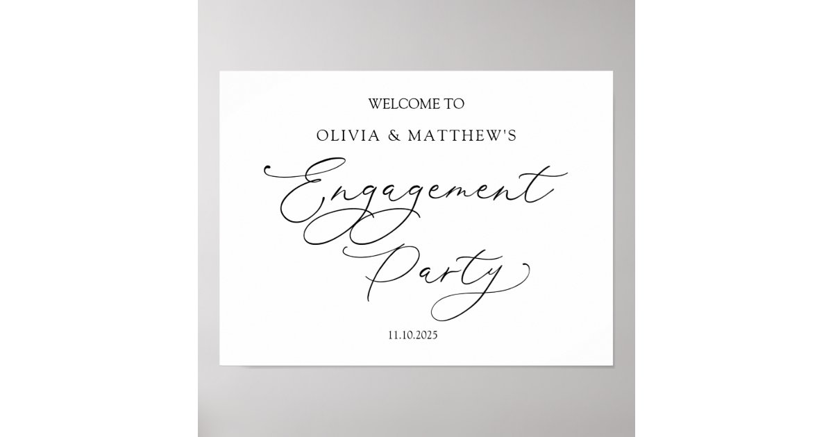 Classic Engagement Party Welcome Sign | Zazzle