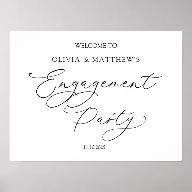 Classic Engagement Party Welcome Sign | Zazzle