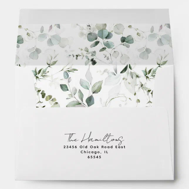Classic Eucalyptus Pattern | Return Address Envelope | Zazzle