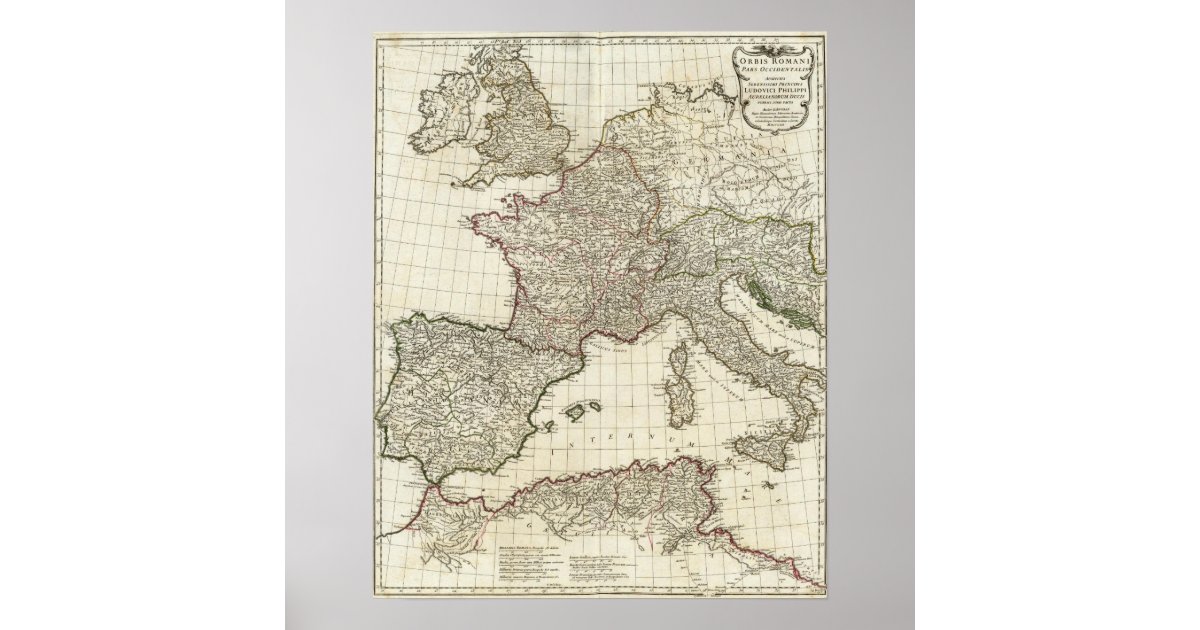Classic European Map Poster | Zazzle
