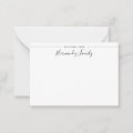 Classic Family Name Script Calligraphy Black Note Card | Zazzle