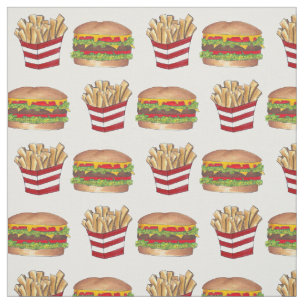 French Fries Pattern Fabric | Zazzle