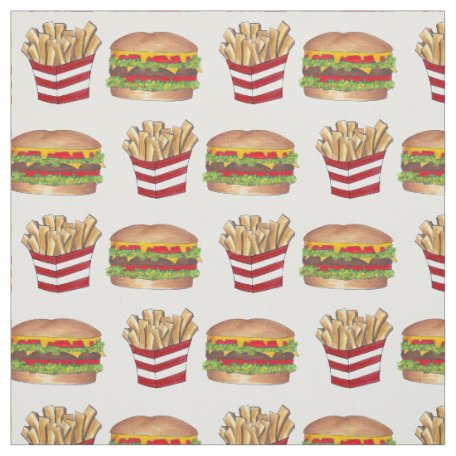 French Fries Pattern Fabric | Zazzle