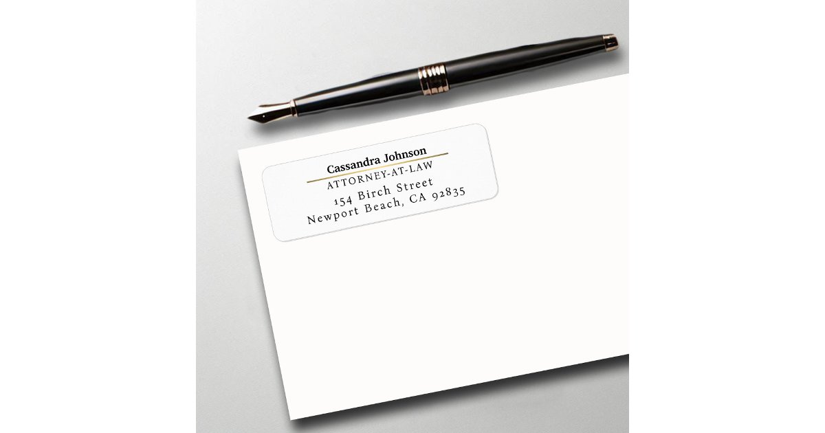 Classic Faux Gold Line Law Legal Lawyer Address Label | Zazzle