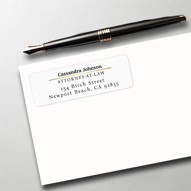 Classic Faux Gold Line Law Legal Lawyer Address Label | Zazzle
