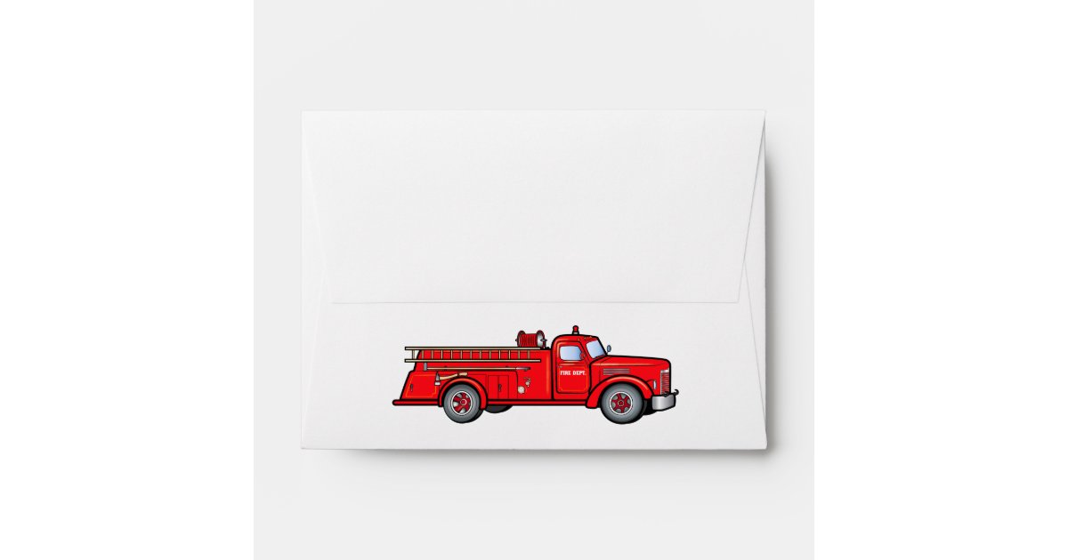 Classic Fire Engine Envelope | Zazzle