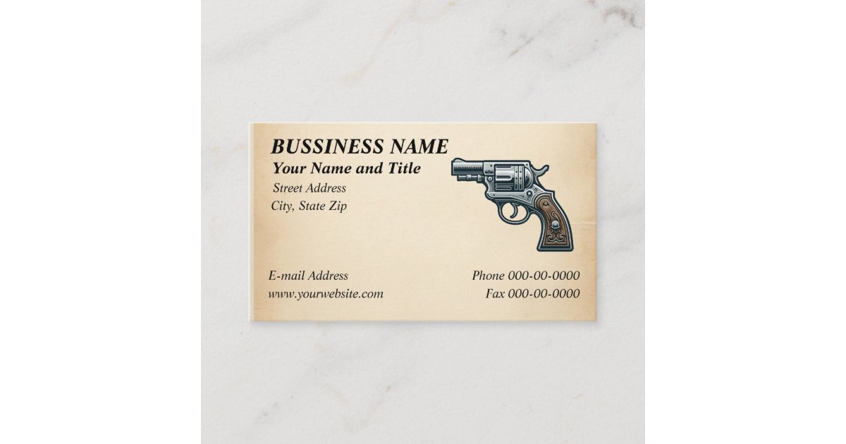Classic firearms business card | Zazzle