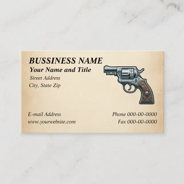Classic firearms business card | Zazzle