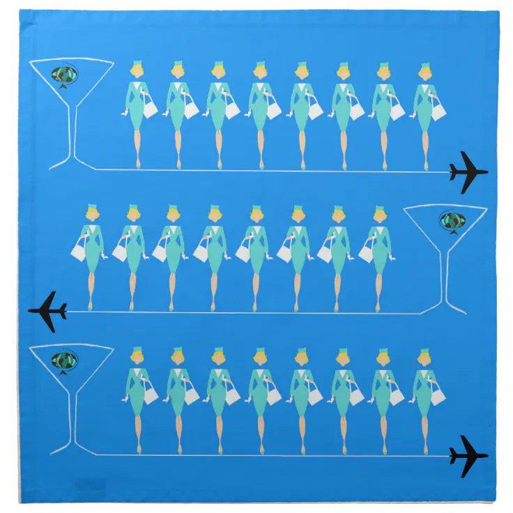 Classic Flight Attendant Cloth Napkins | Zazzle