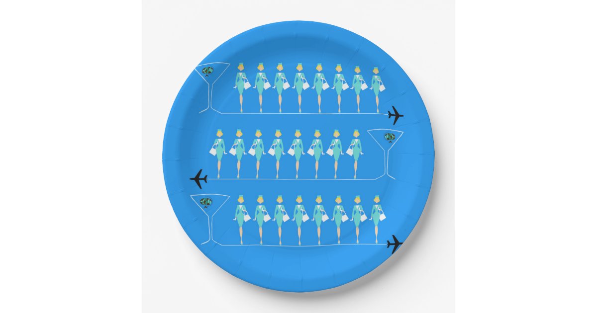 Classic Flight Attendant Paper Plate | Zazzle