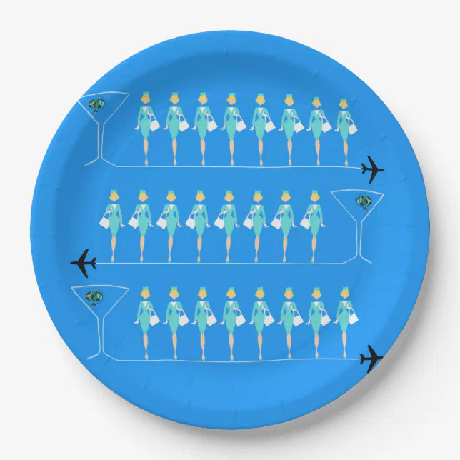 Classic Flight Attendant Paper Plate | Zazzle
