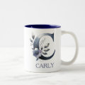 Classic Floral Initial letter C - Custom Name Two-Tone Coffee Mug | Zazzle