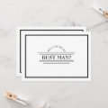Classic Formal Black White Best Man Proposal Card | Zazzle