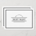 Classic Formal Black White Best Man Proposal Card | Zazzle