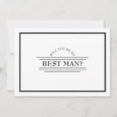 Classic Formal Black White Best Man Proposal Card | Zazzle