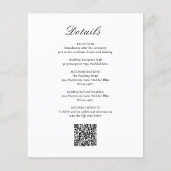 Classic Formal QR Code Budget Wedding Invitation | Zazzle