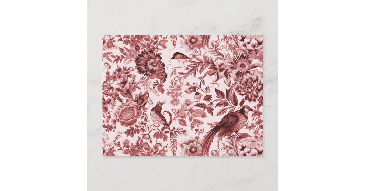 Classic French Countryside Toile du Jouy Postcard | Zazzle