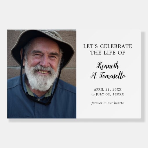 Classic Funeral Celebration Of Life Photo Foam Board | Zazzle