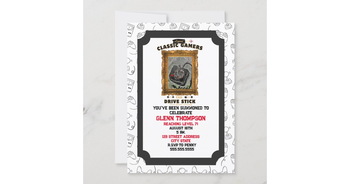 Classic Gamers Groovy Vision Invitation | Zazzle