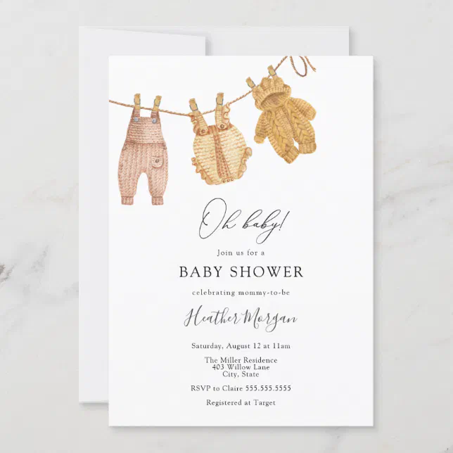 Classic Gender Neutral Baby Shower Invitation | Zazzle