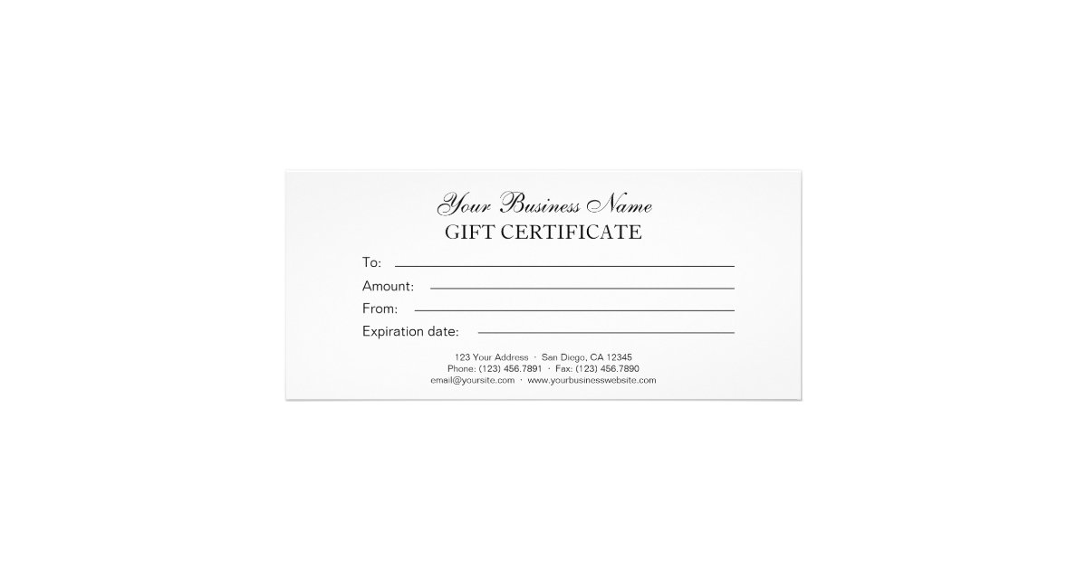 Classic Generic Plain Gift Certificate | Zazzle