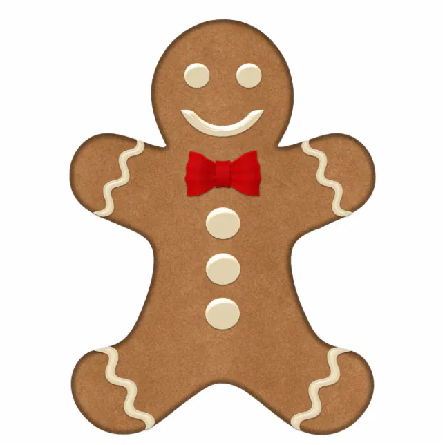 Classic Gingerbread Man Shaped Holiday Magnet | Zazzle